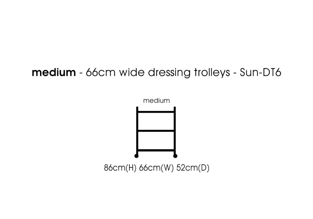 Dressing Trolley with Stainless Steel Trays - Sunflower Medical